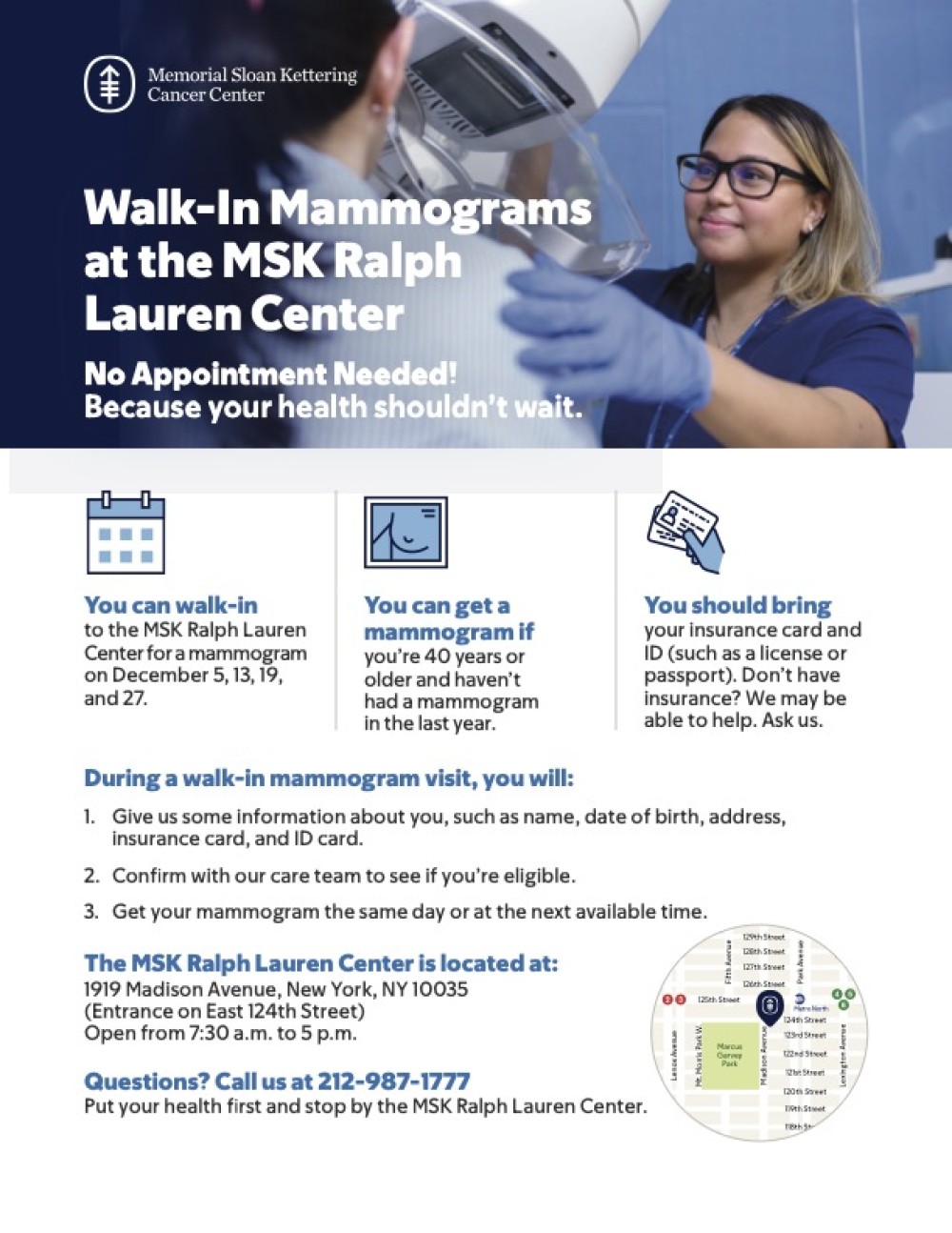 Walk-In Mammograms at the MSK Ralph Lauren Center | Memorial Sloan ...